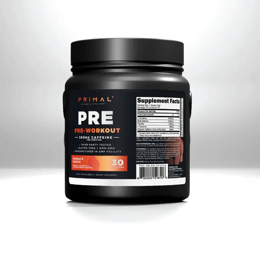 Pre-Primal Pre Workout Supplement - Primate Punch Boost Performance ...
